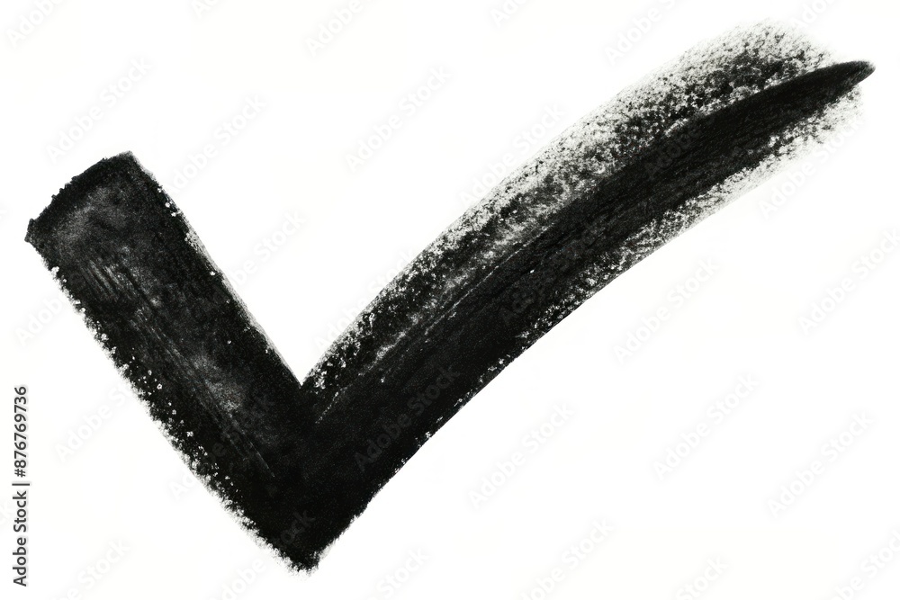 black ink spray check mark symbol isolated on white background Stock ...