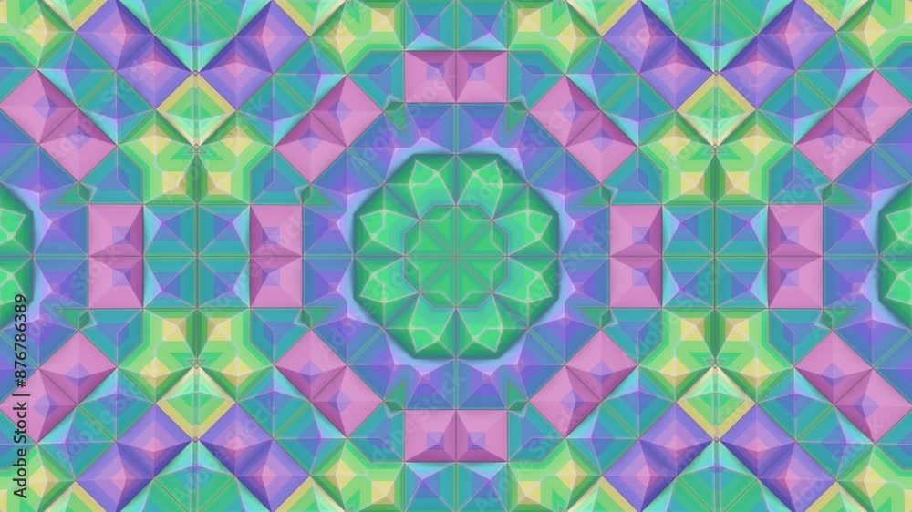 Symmetrical geometric pattern resembling a star. 3d rendering loop ...