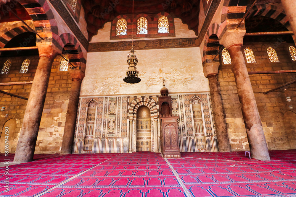The Mihrab on the Qibla wall indicating the direction of prayer to ...