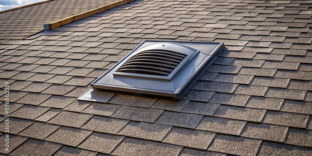 Static vent installed on a shingle roof for passive attic ventilation ...