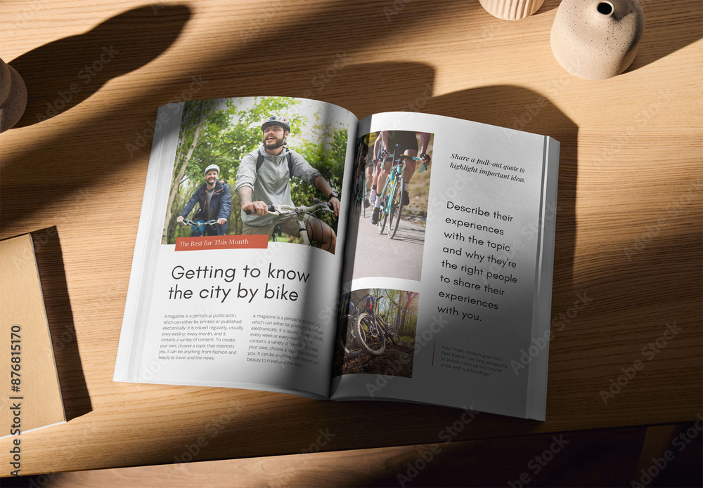 Mockup Of Customized Open A4 Magazine Stock Template | Adobe Stock