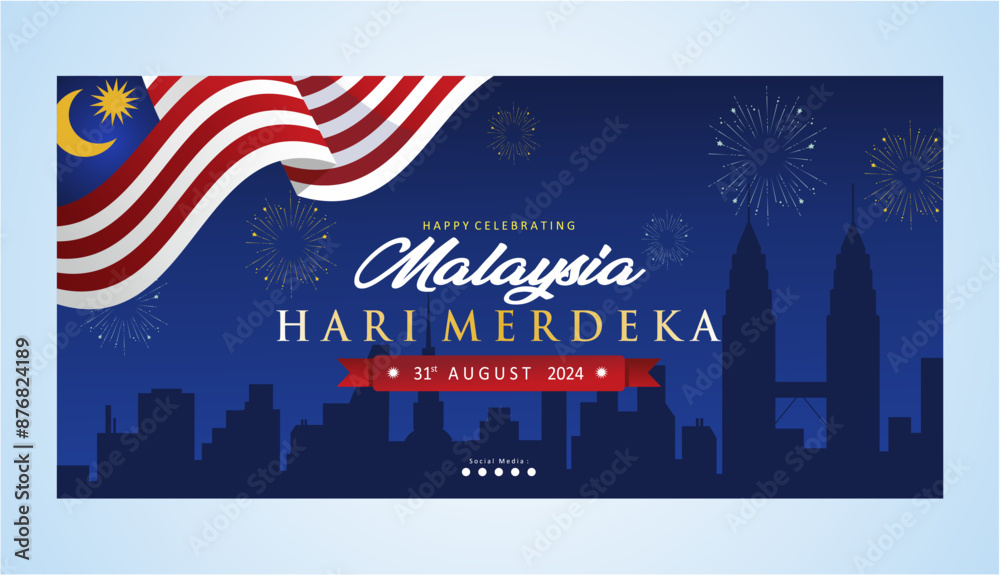Elegant 67th Anniversary of Malaysia Hari Merdeka Background with City ...