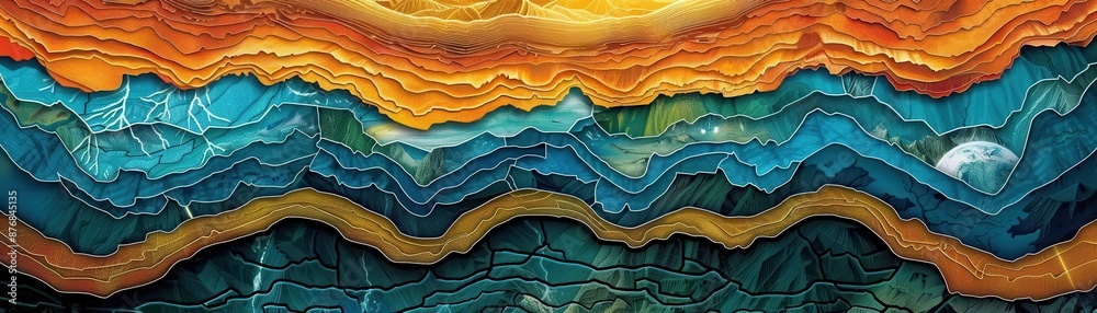 Cross-section of Earth's layers showing tectonic plates, detailed ...