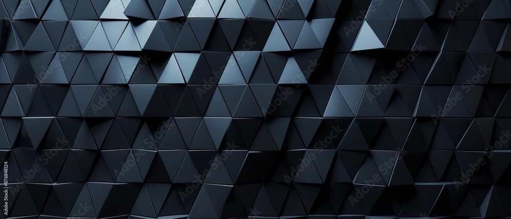 High-tech dark background with 3D triangular block structure Futuristic ...