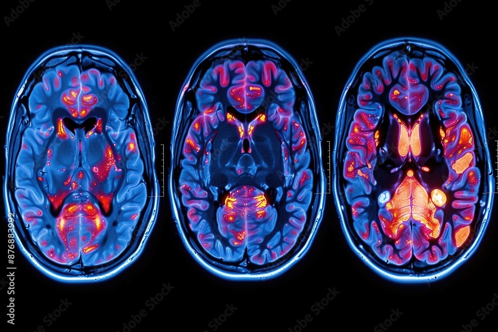 Brain Scan: A detailed image of an MRI brain scan, showing different ... Brain Scan: A detailed image of an MRI brain scan, showing different ...
