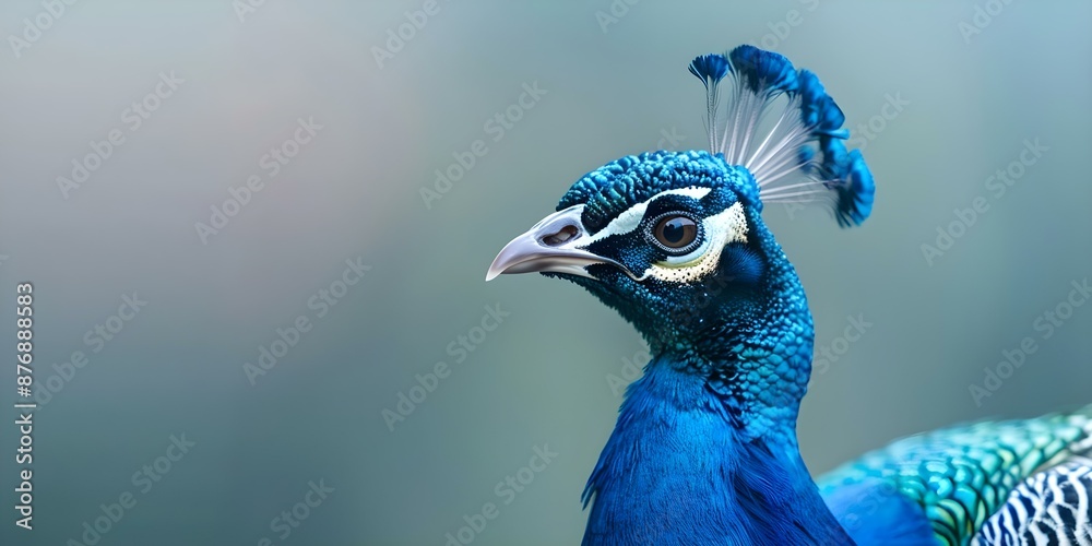 Blue peafowl A type of peacock in the pheasant family, native to South ...
