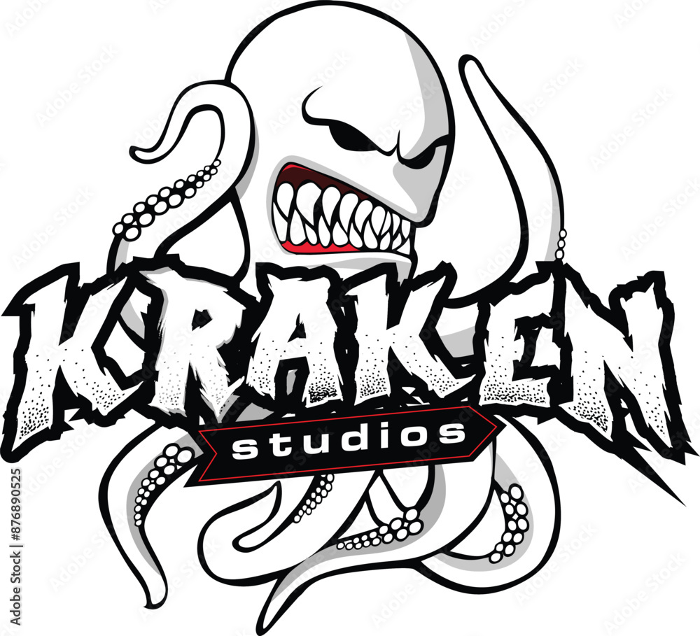 kraken mascot logo design vector with modern illustration concept style ...