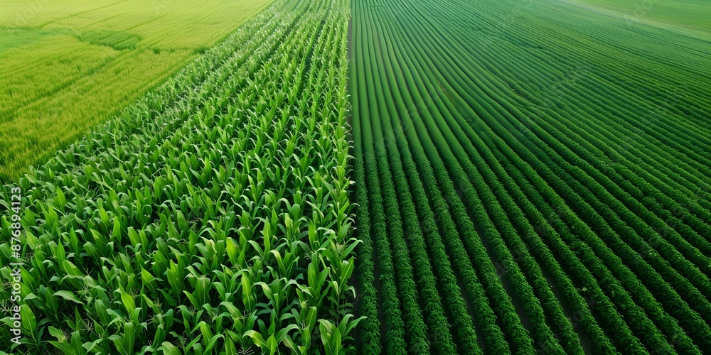 Enhancing Agricultural Efficiency Aerial View of Corn and Sorghum ...