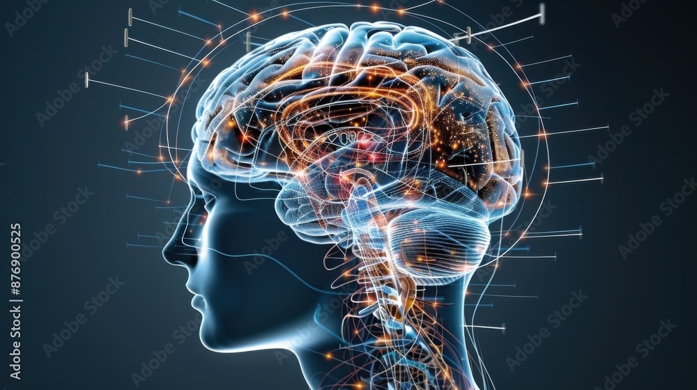 Super realistic brain illustration in 8k, emphasizing the limbic system ...