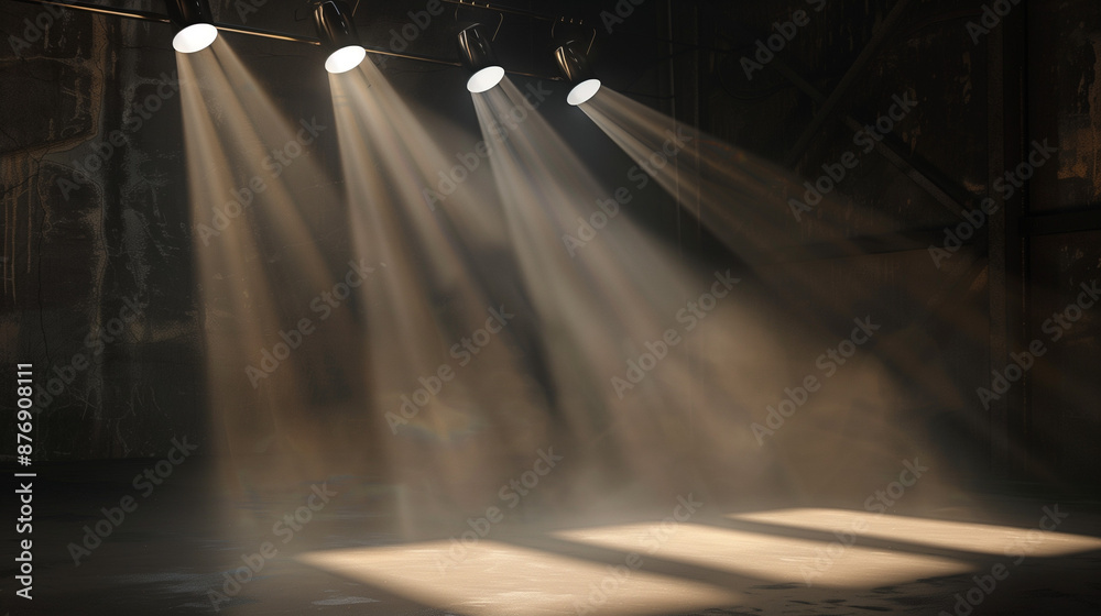 Spotlight Lighting on Stage. This image captures the intense beams of ...