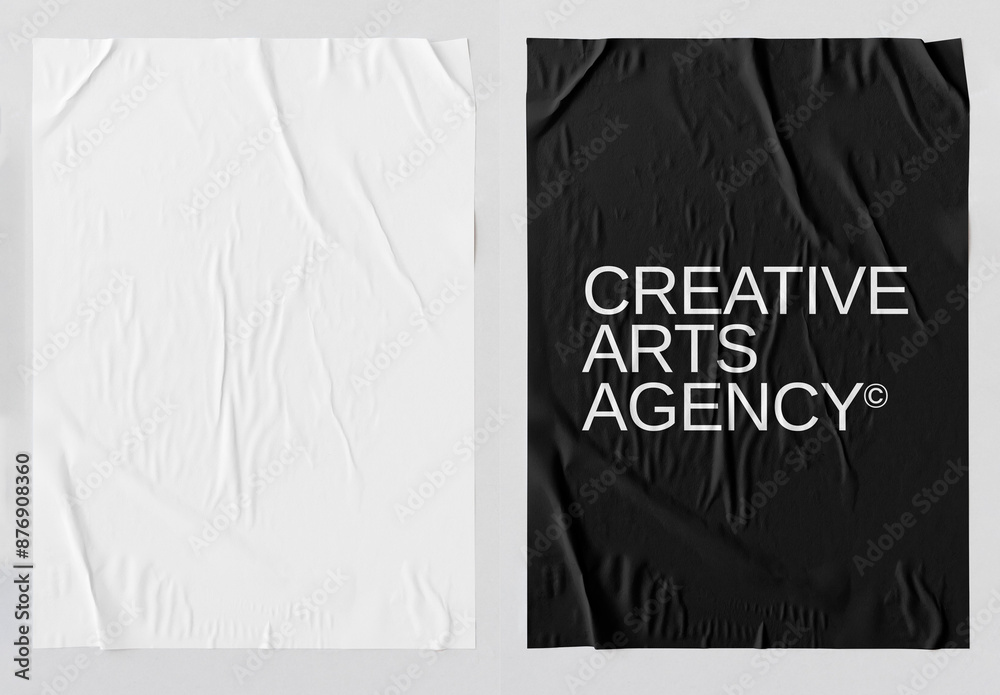 Glued Texture Poster Mockup Stock Template | Adobe Stock