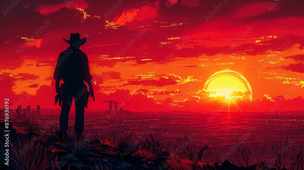 Here's an animated movie gallery featuring a city cowboy at sunset ...