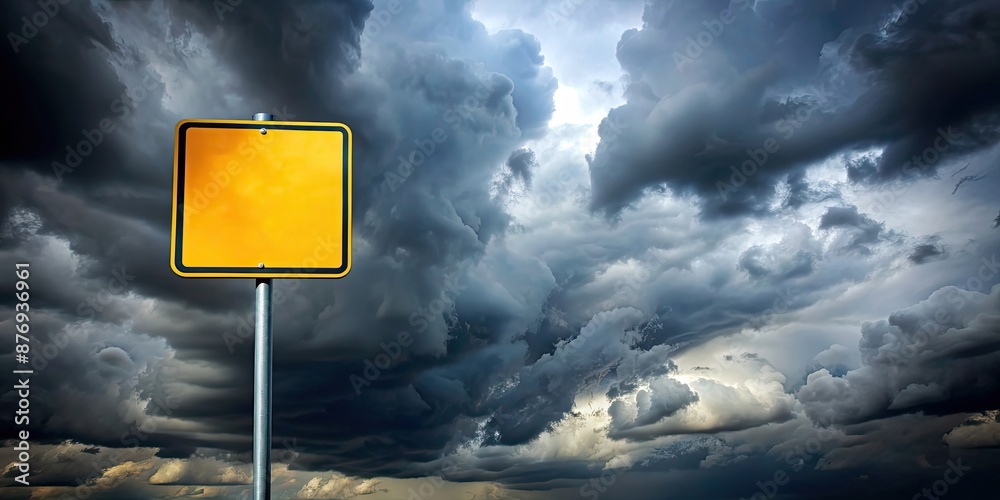 Blank traffic sign against dark stormy sky, blank, traffic sign, dark ...