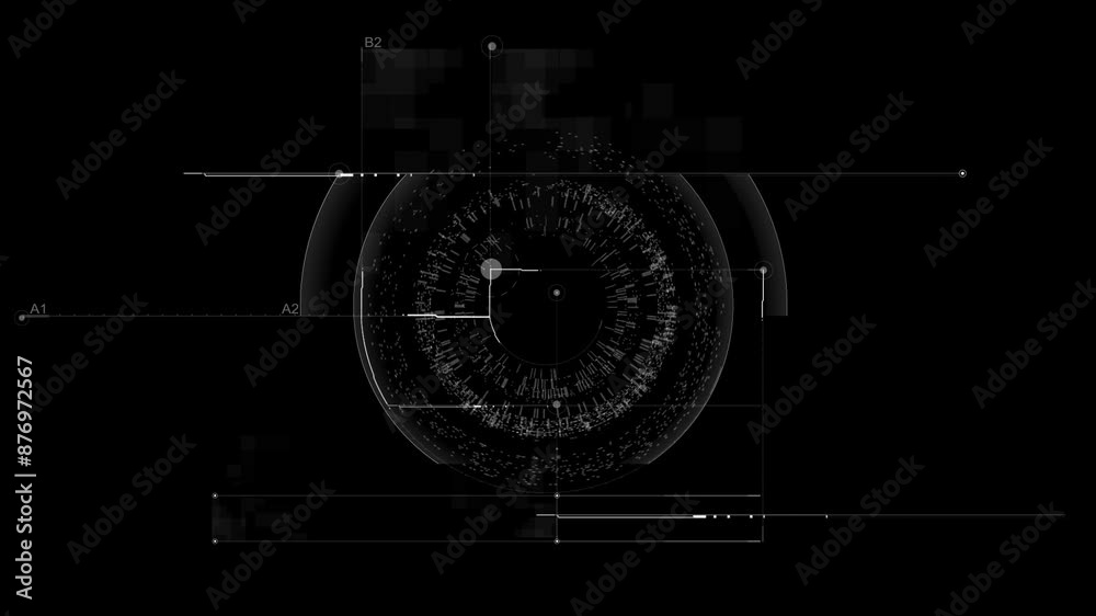 Sci-Fi helmet HUD, GUI,UI. Futuristic display with data, speedometer ...