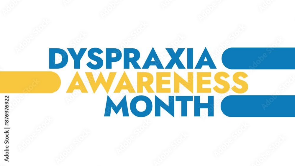 Dyspraxia Awareness Month colorful motion graphics seamless loopable ...