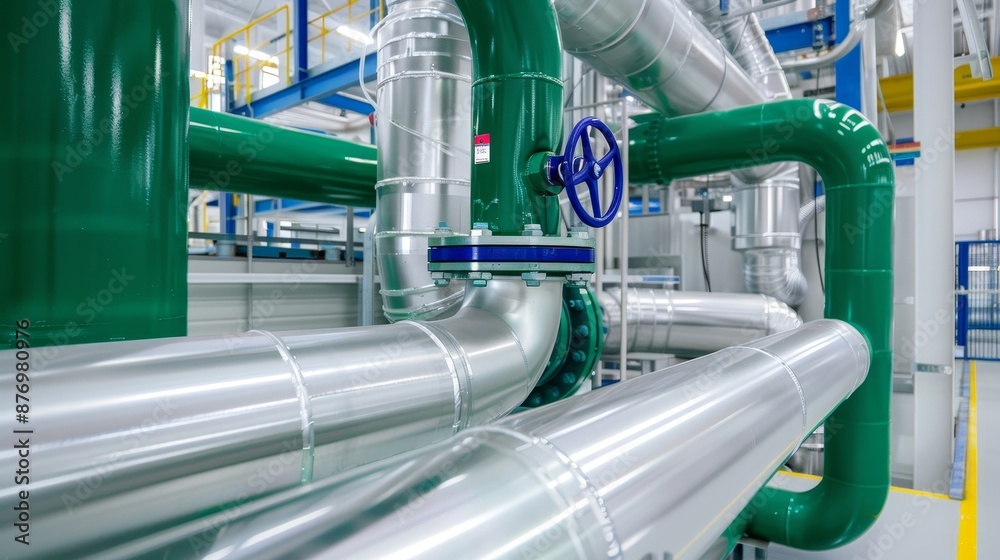 Engineering marvel in an industrial cold setting, sophisticated thermal ...