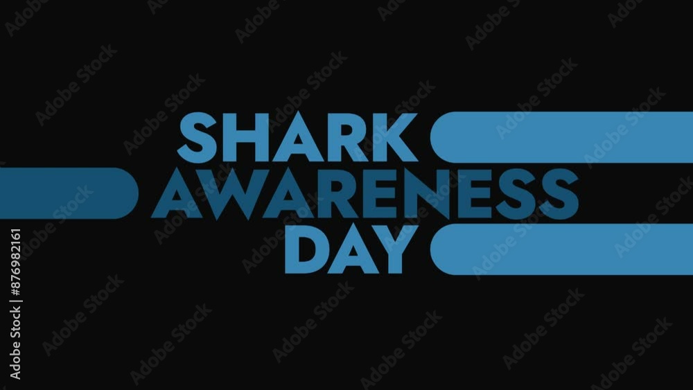 Shark Awareness Day colorful motion graphics seamless loopable text ...