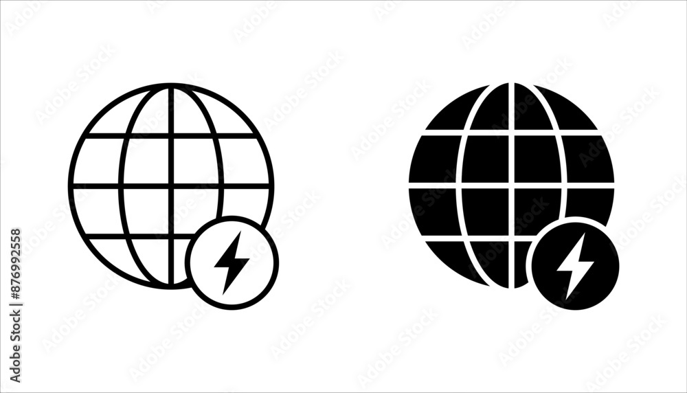 Electrical Earth Icon set, Earth Symbol sign design vector illustration ...
