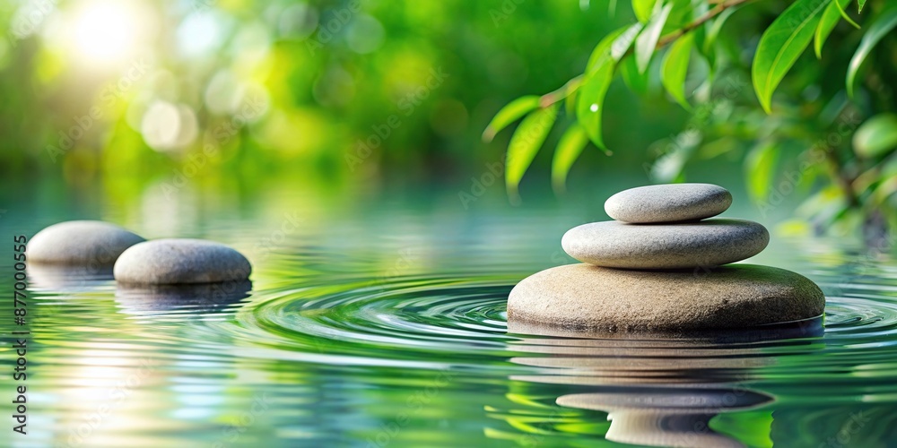 zen stones and water Smooth Stones and Water Spa Wellness background ...