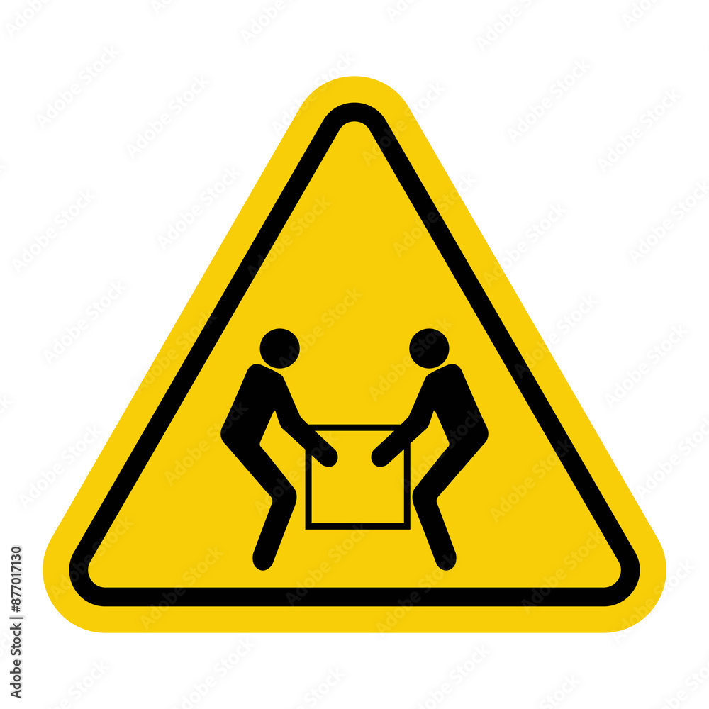Sign two people lift load. Avoid injuries caused by improper lifting ... Sign two people lift load. Avoid injuries caused by improper lifting ...