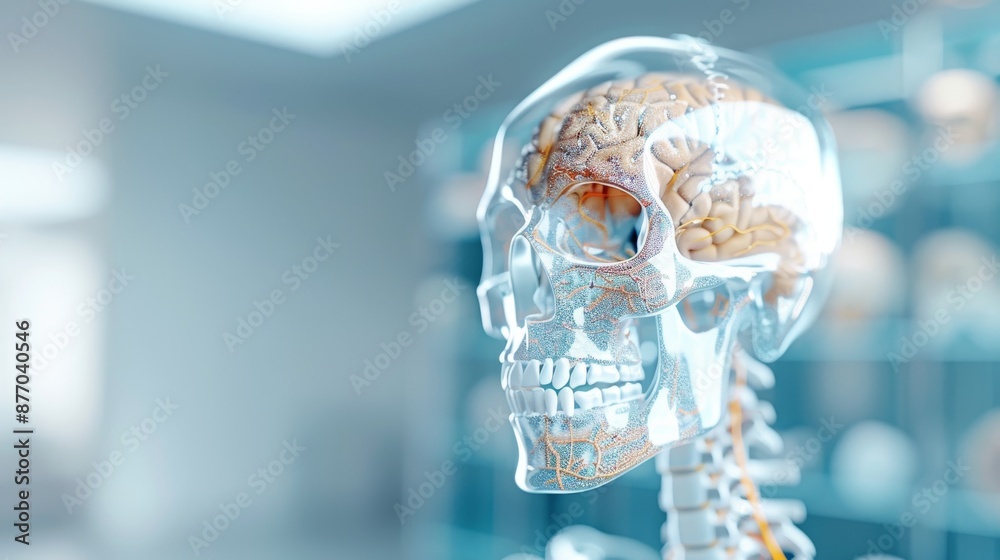 Hyper-detailed 3D render of human skeleton, color-coded bone density ...