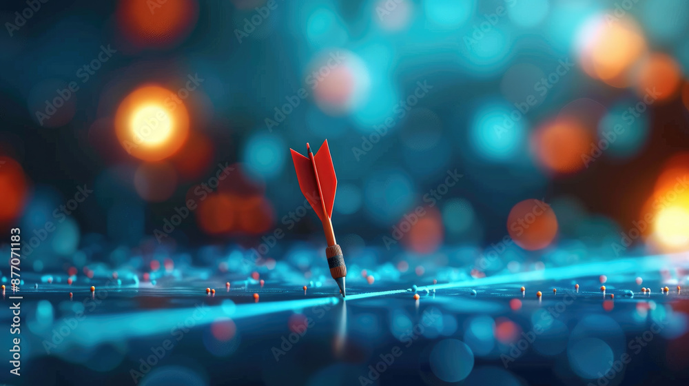 Motivation as a directional arrow toward success, with copy space ...