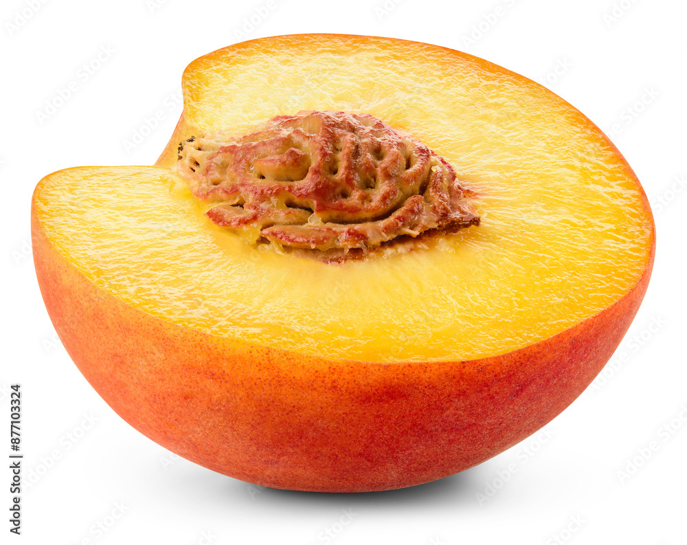 Peach half isolated png. Peach slice on transparent background. PNG ...