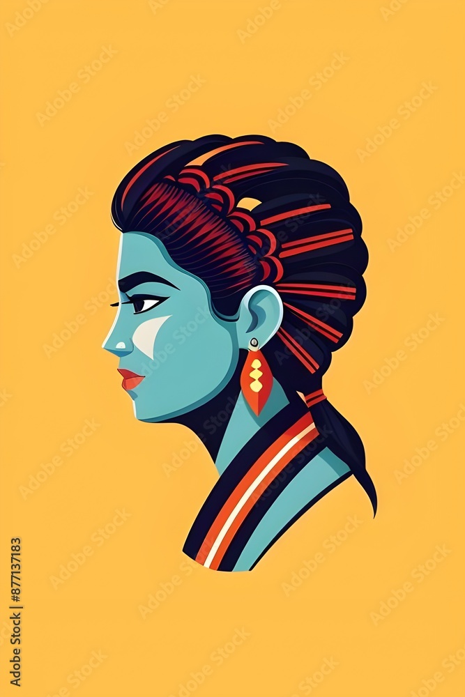 a vector image of an indian, native, aboriginal, head logo, Traditional ...