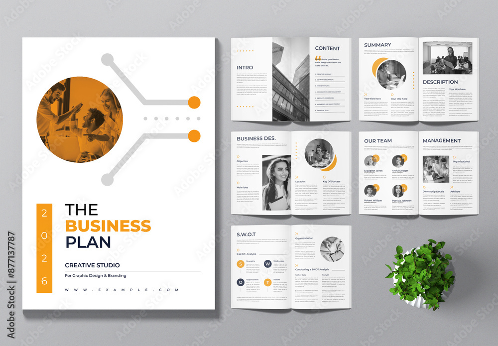 Business Plan Template Layout Stock Template | Adobe Stock