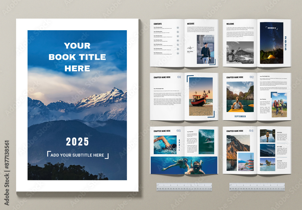 Minimalist Book Layout Stock Template | Adobe Stock