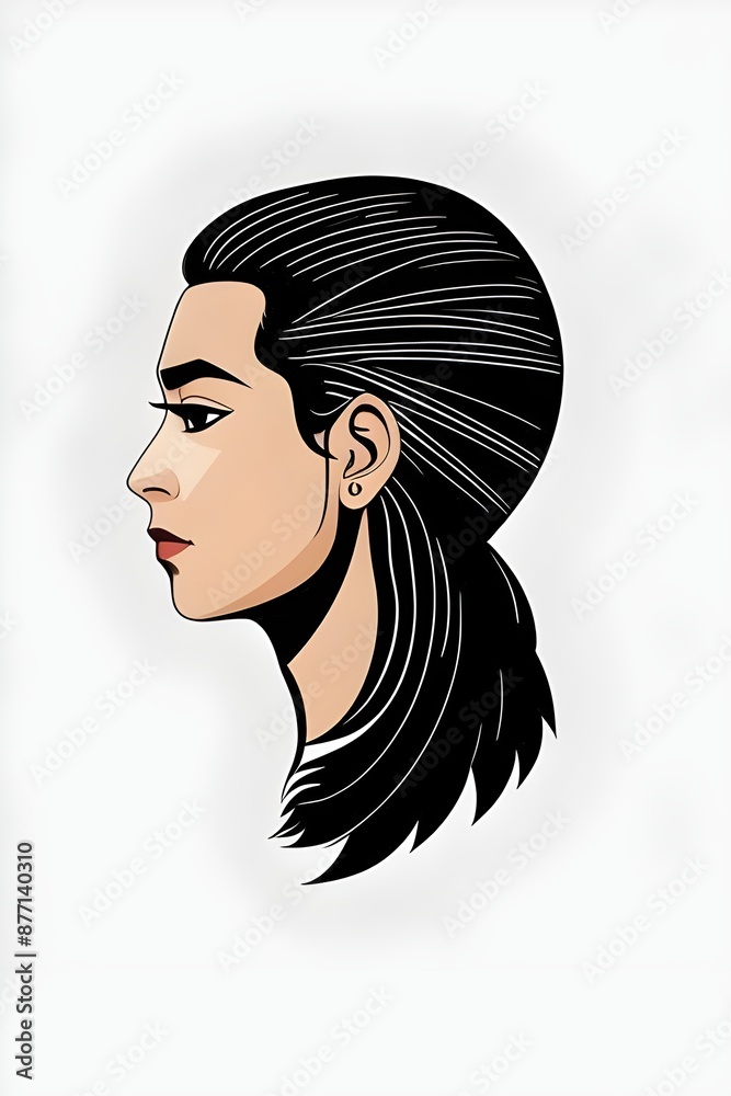 a vector image of an indian, native, aboriginal, head logo, Traditional ...