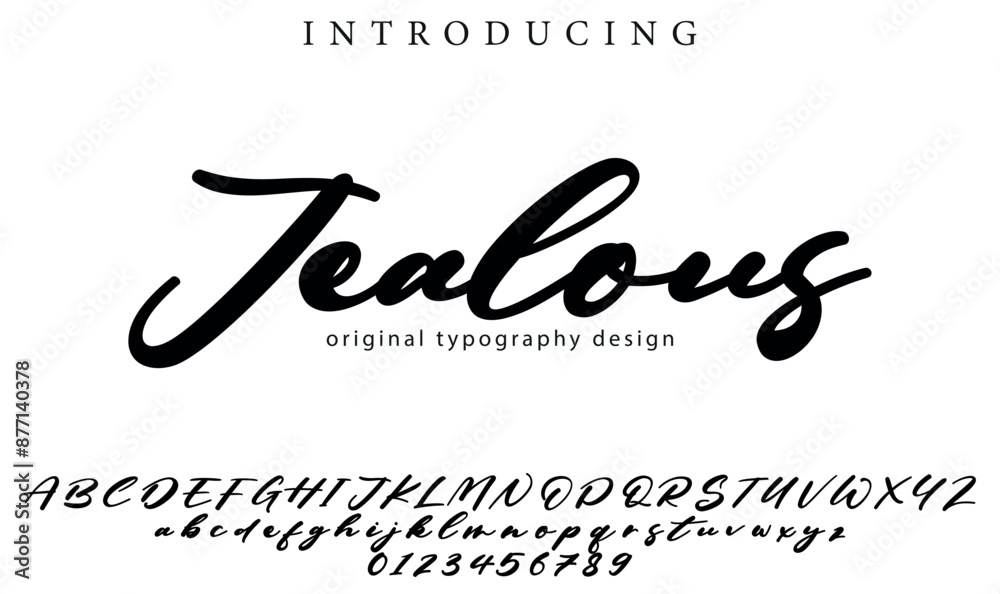 Jealous Font Stylish brush painted an uppercase vector letters ...