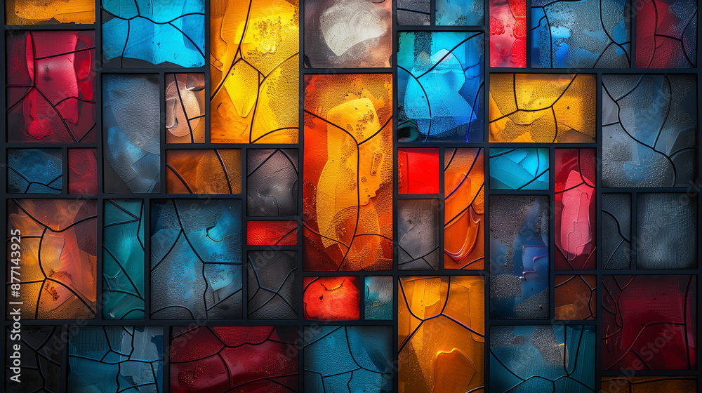 ภาพประกอบสต็อก abstract background with a stained glass effect. Use ...
