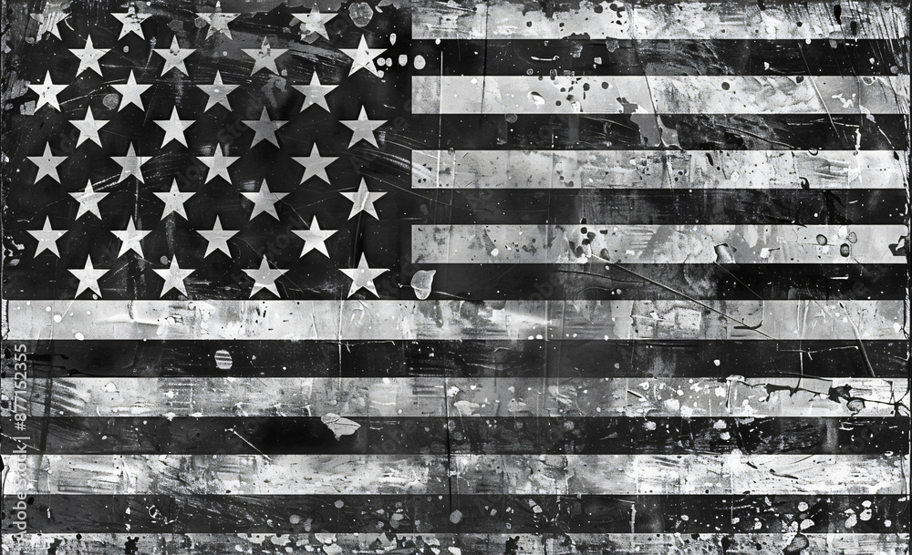 Foto de black and white american flag, high resolution, high detail ...