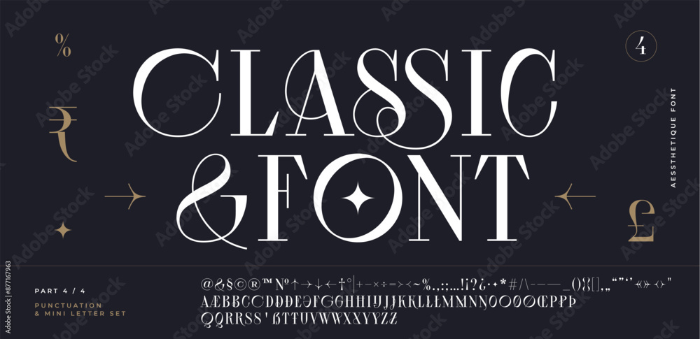 Classic serif font. Headline alphabet serif alphabet with graphic ...