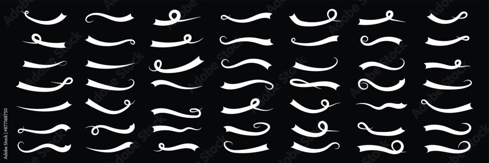 Set of Swoosh vector. Hand drawn swoosh elements, and swoop underline ...