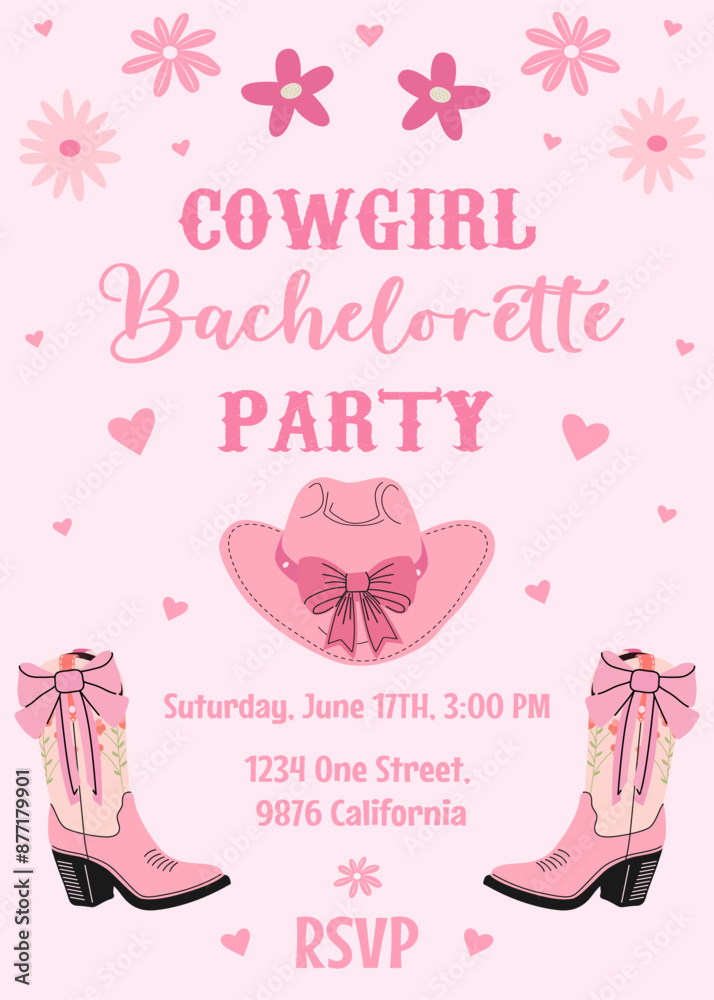 Hen Party invitation card. Last rodeo. Bachelorette party invitation ...