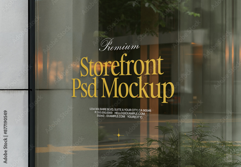 Bistro Storefront Window Mockup Stock Template | Adobe Stock