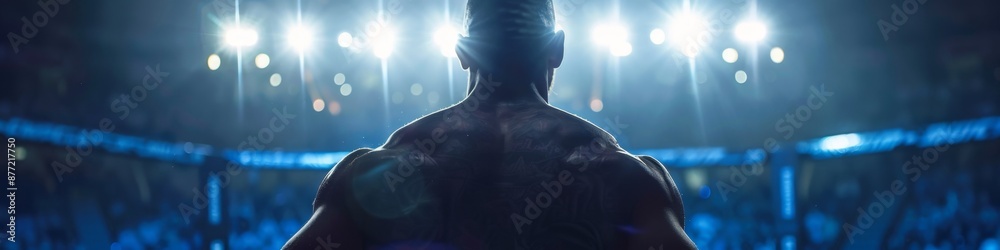 Fierce MMA Fighters Entering the Octagon, Surrounded by Excited Fans in ...