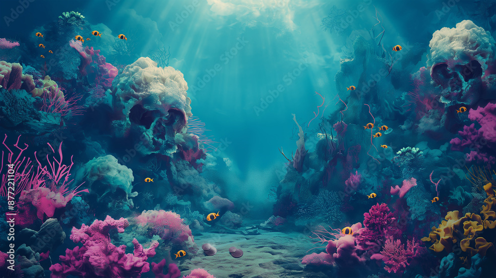 Underwater isolation background, game background, mobile game, video ...
