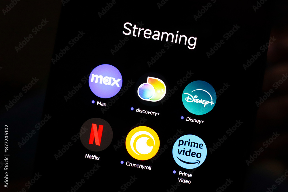 July 7, 2024, Paraguay. In this photo illustration, the logos of video ...