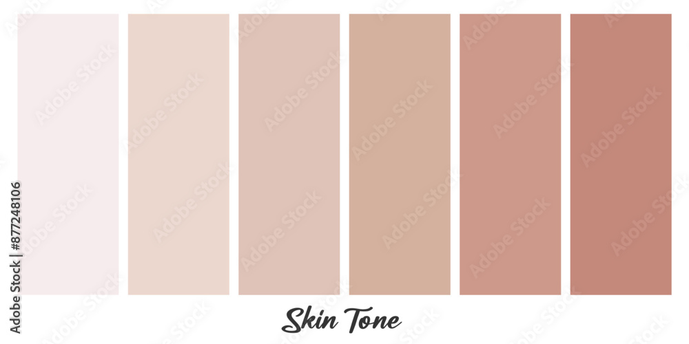 Human skin tone color palette set isolated on white background ...