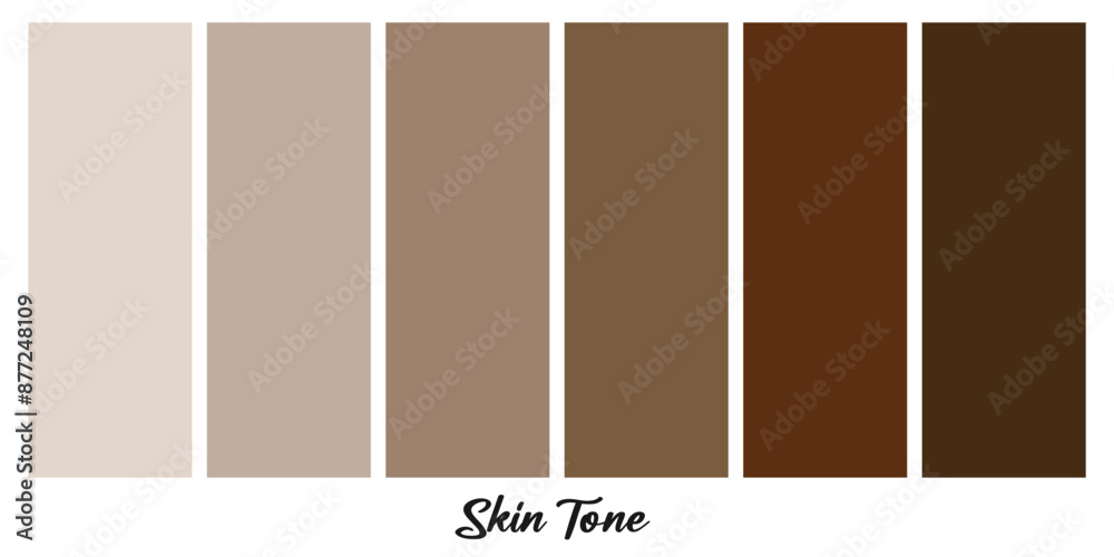 Creative vector illustration of human skin tone color palette set ...