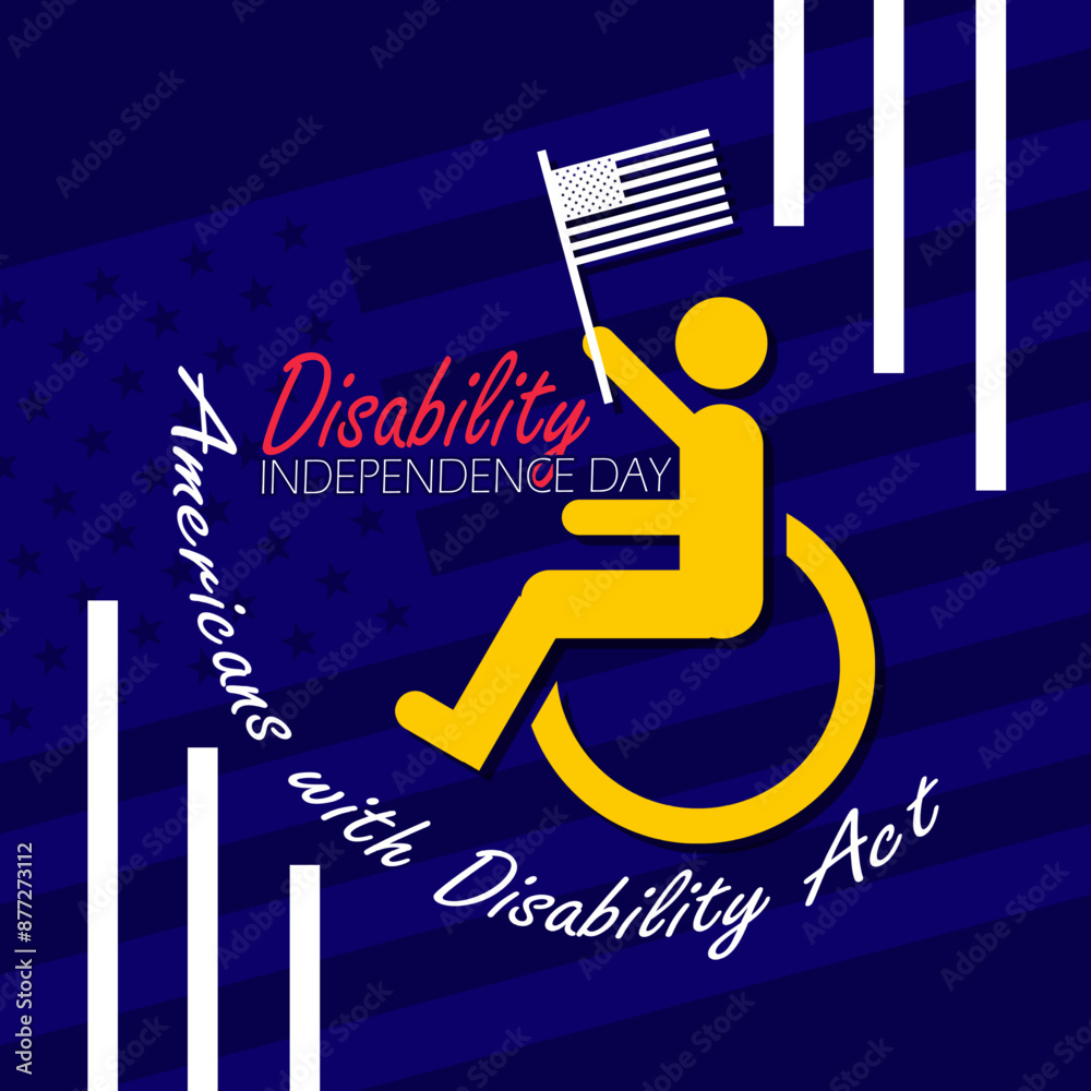 National Disability Independence Day event campaign banner. Wheelchair ...