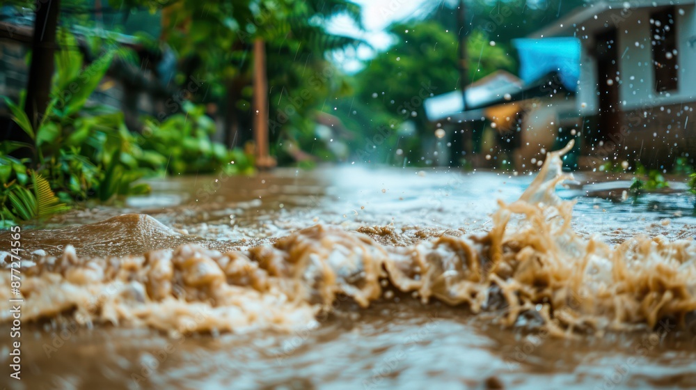 The Power of Nature Forceful Floodwaters Cause Outdoor Damage in High ...