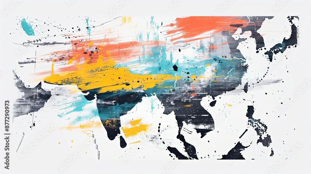 Abstract Artistic Colorful India Map Indian Independence Day Background ...