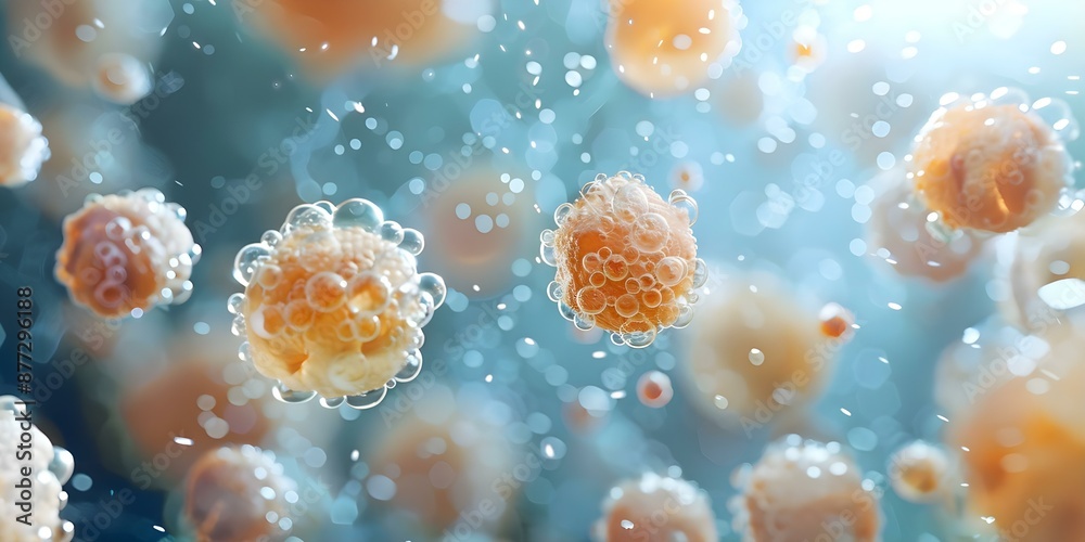 Image of white cell clusters in lymph fluid showing immune response ...