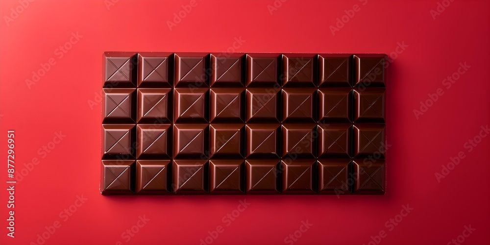 Minimalist chocolate bar packaging overlay on solid color background ...