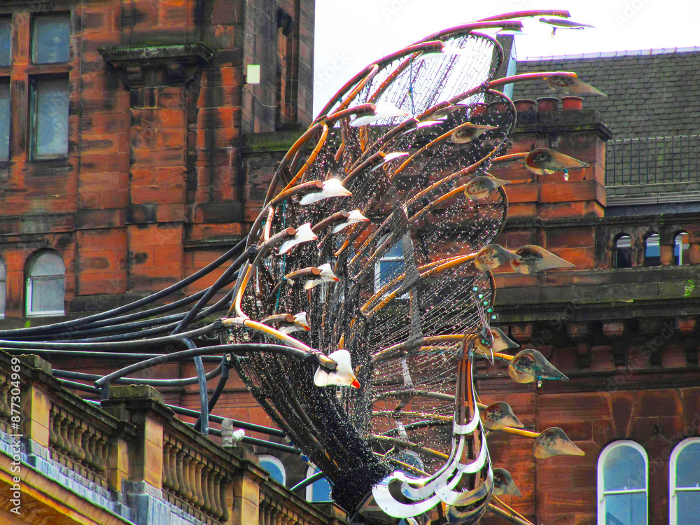 SCOTLAND, GLASGOW : The Peacock symbol in Princess Square, Glasgow ...