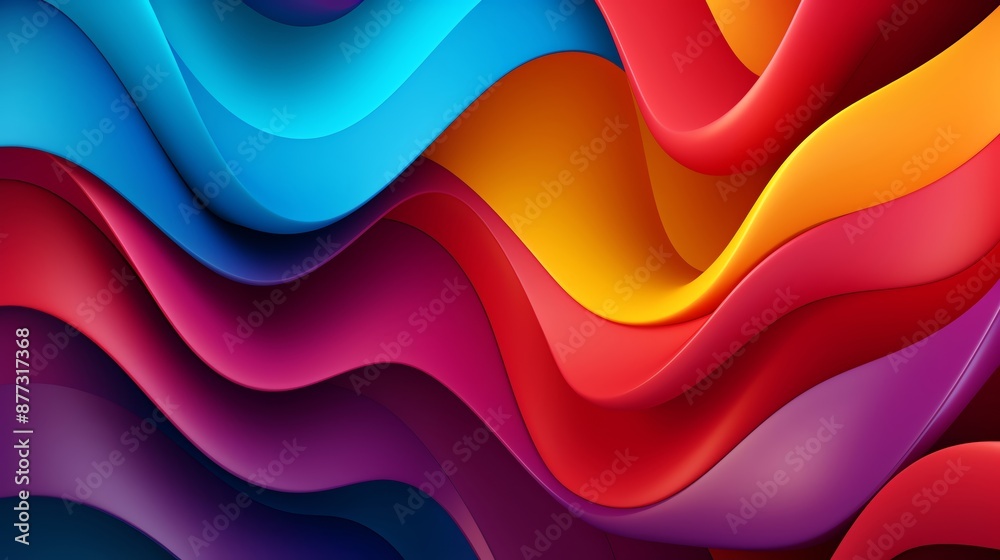 Craft a vibrant gradient design featuring bold transitions between ...